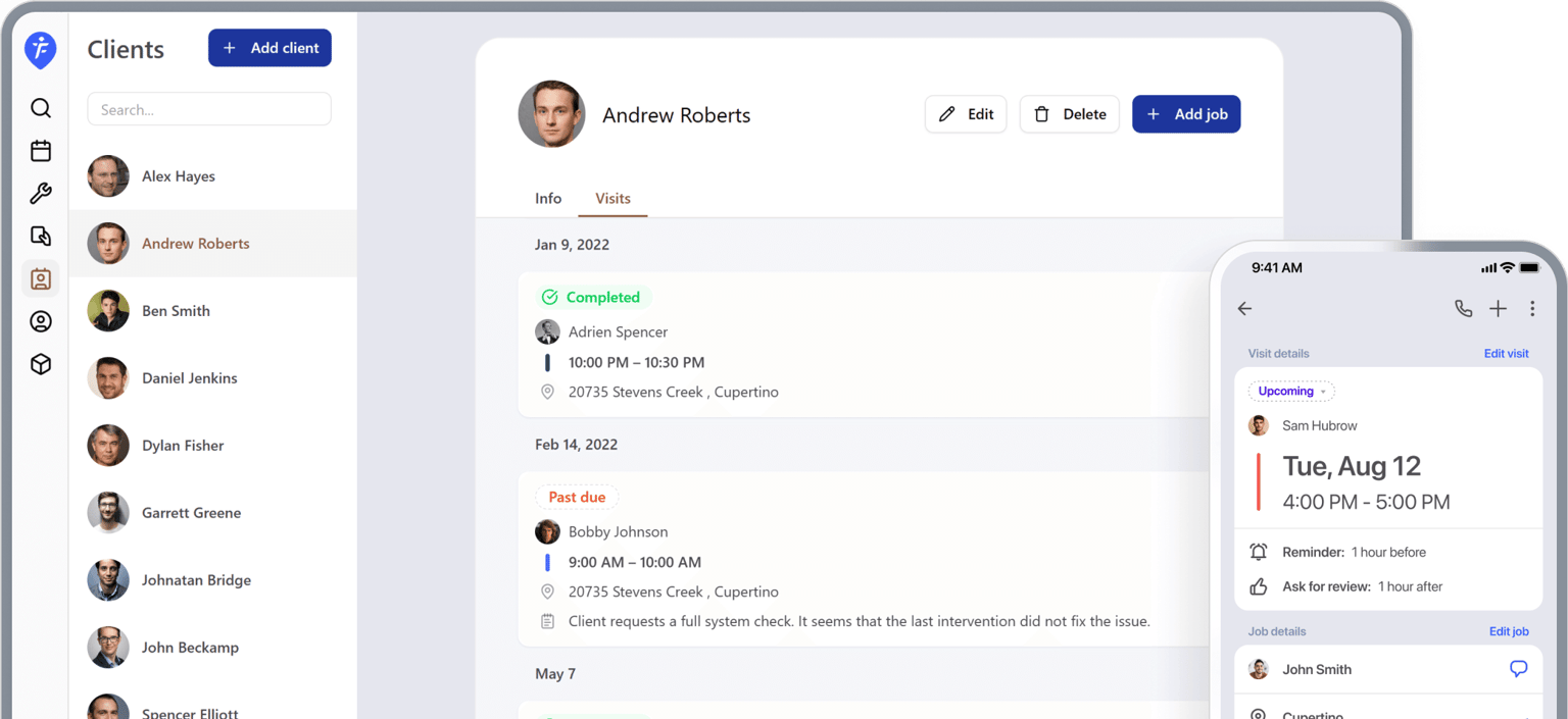 Free scheduling app for solo field service professionals | FieldVibe ...